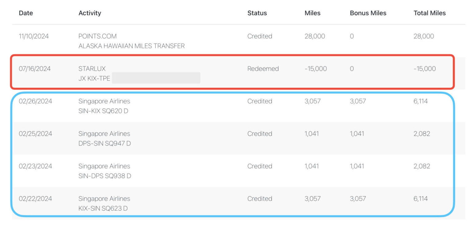 アラスカ航空マイルで行くスターラックス航空ビジネスクラス（KIX→TPE）バリ島旅行のおまけ特典フライト | むらさきマイラー夫婦が行く！